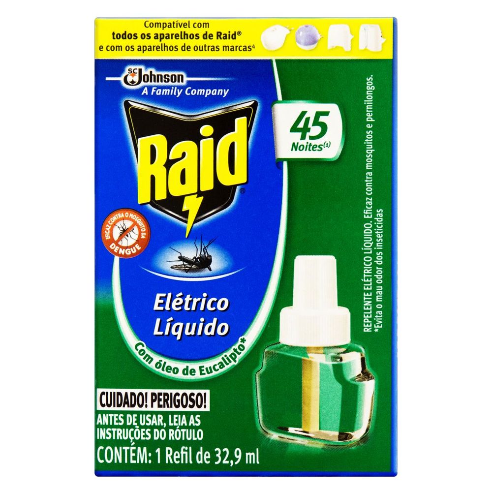 Raid Refil Eletrico 45 Noites Eucalipto 32.9 Ml - drogariamoderna