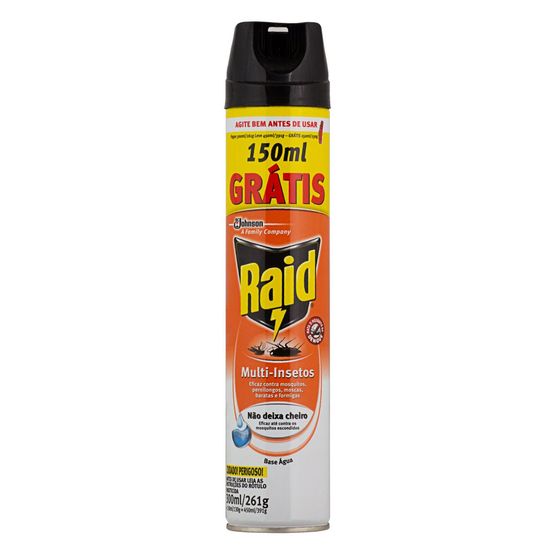Raid Aerosol Inseticida Multi Insetos Base Agua - drogariamoderna